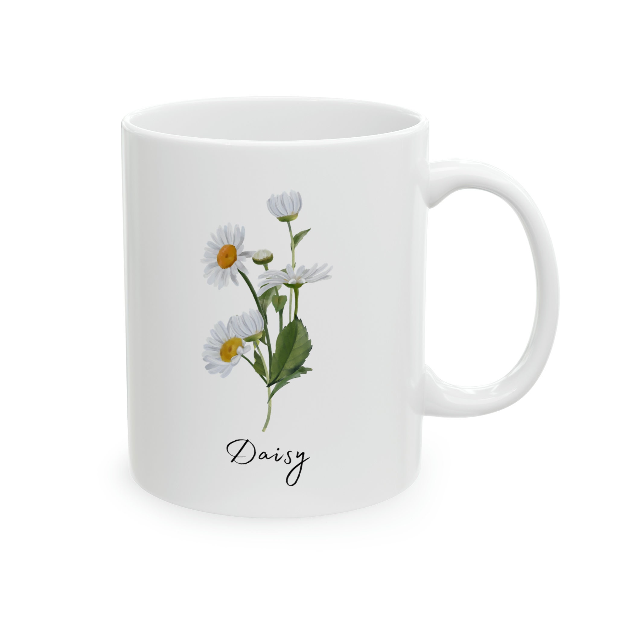 Daisy April Birth Flower Watercolor Mug, Enchanting Daisy Birth Flower ...