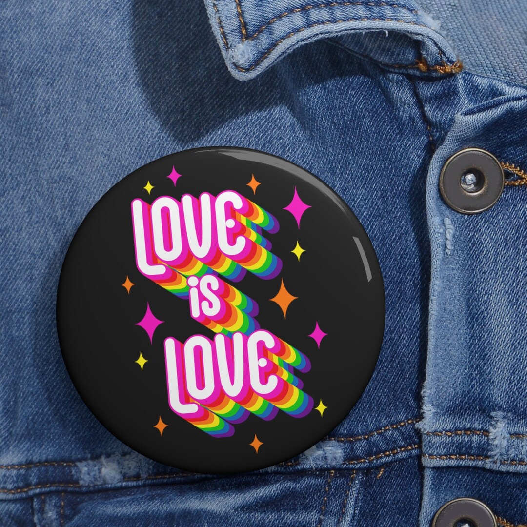 LGBTQIA Year-round Pride Month Button Swag Rainbow Love is Love Pin for ...