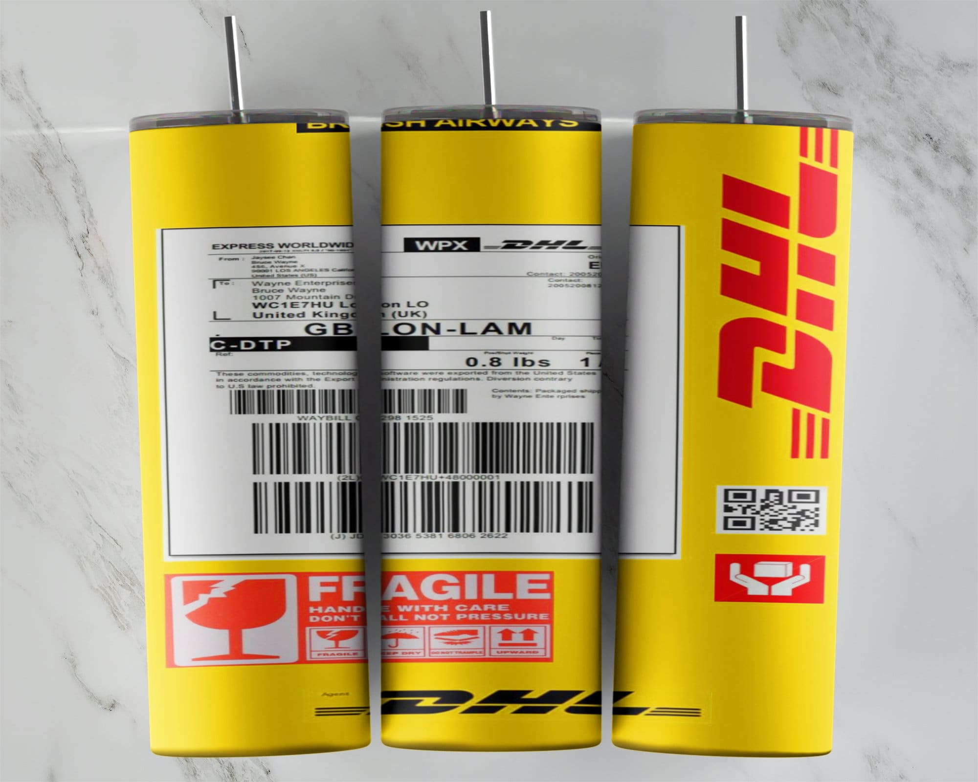 DHL Tumbler Design, 20 Oz Skinny Tumbler Design, Sublimation Image ...