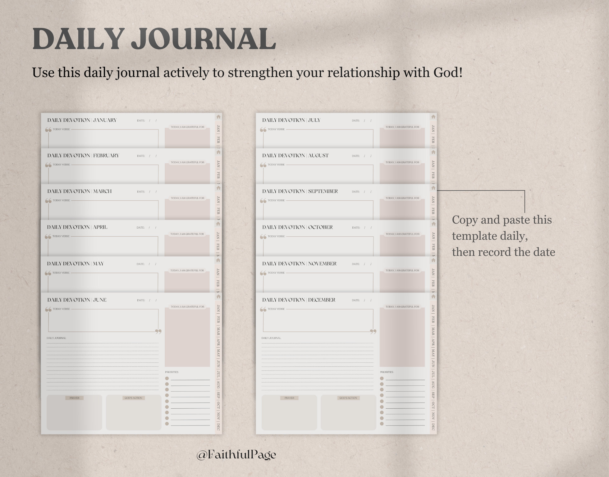 Faith Journal Digital, Prayer Journal, Bible Study Journal, Christian ...