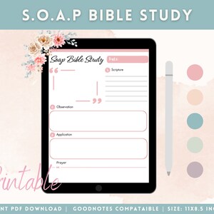 Bible Study Bundle, 8 Templates Digital Bible Study, Faith Journal ...