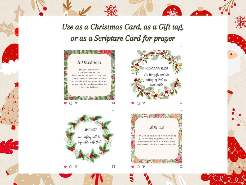 Christmas Bible Verse, Christmas Scripture Cards Printable, Christian ...