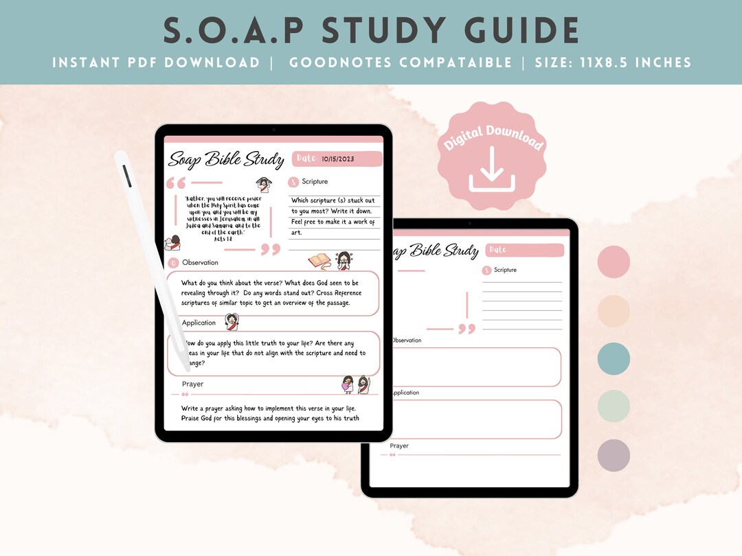 SOAP Bible Study Printable Template - Bible Study Guide - Bible Study ...