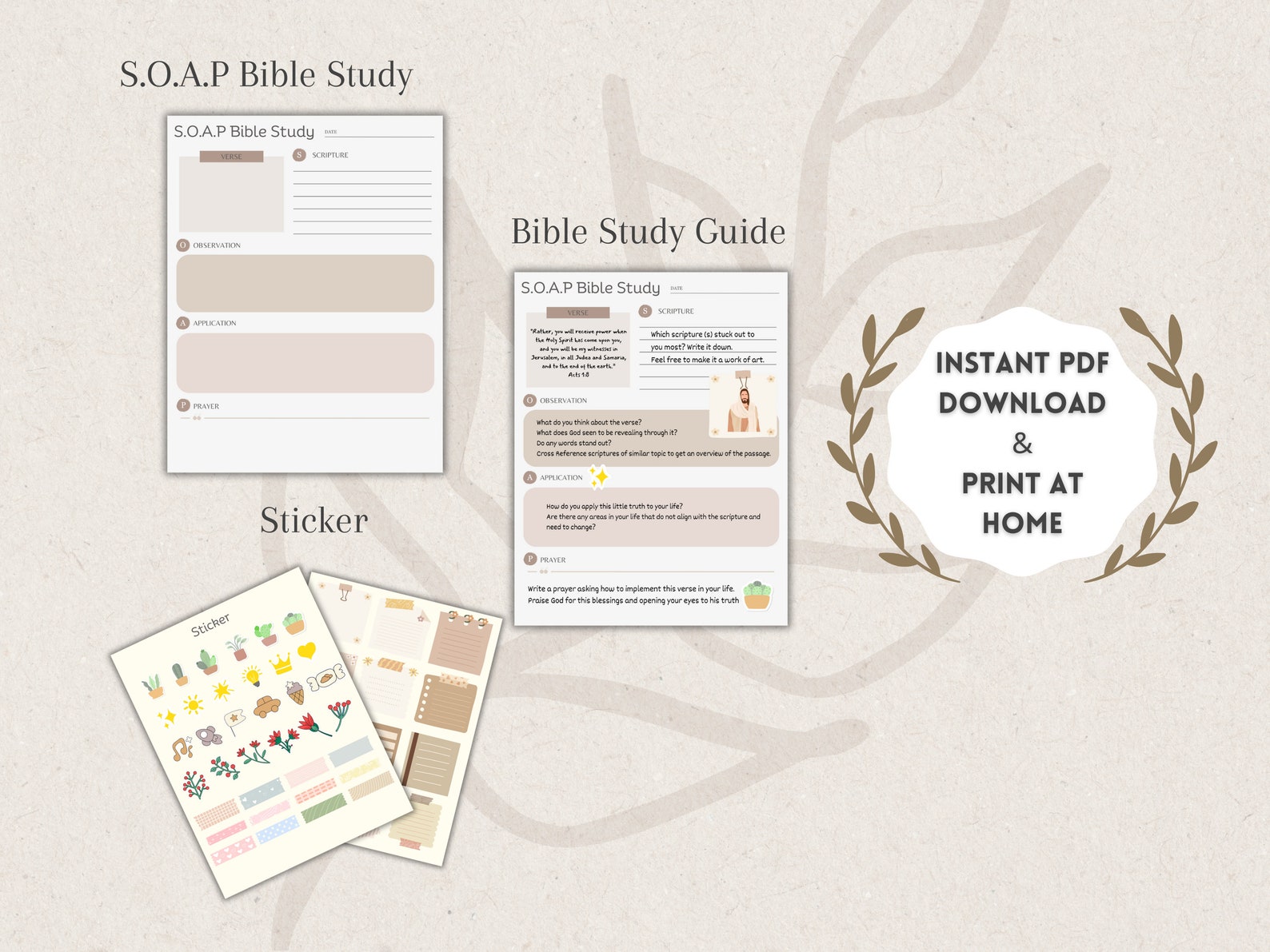 SOAP Bible Study, Printable Bible Study Journal for Beginners, Women ...