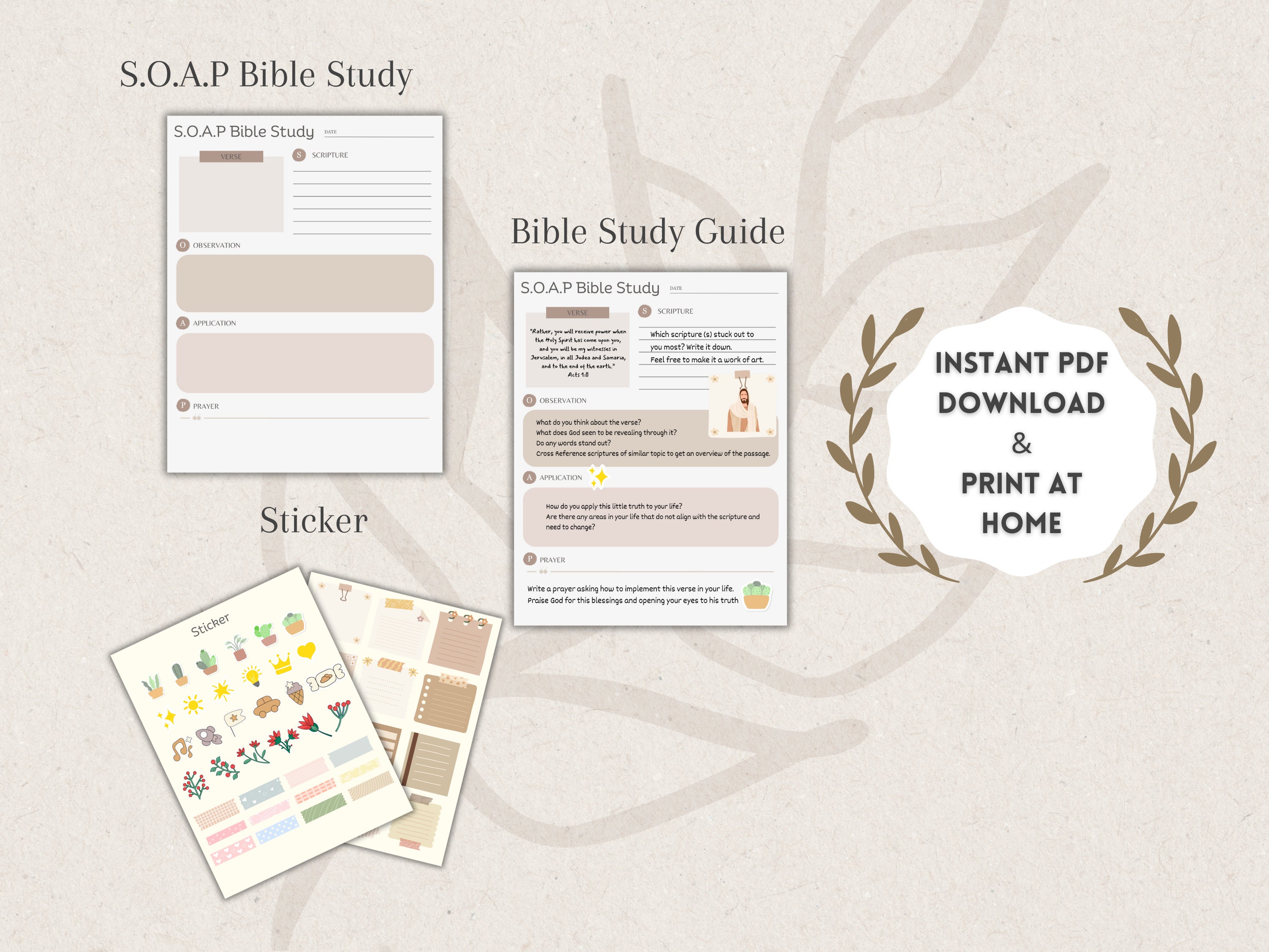 SOAP Bible Study, Printable Bible Study Journal for Beginners, Women ...