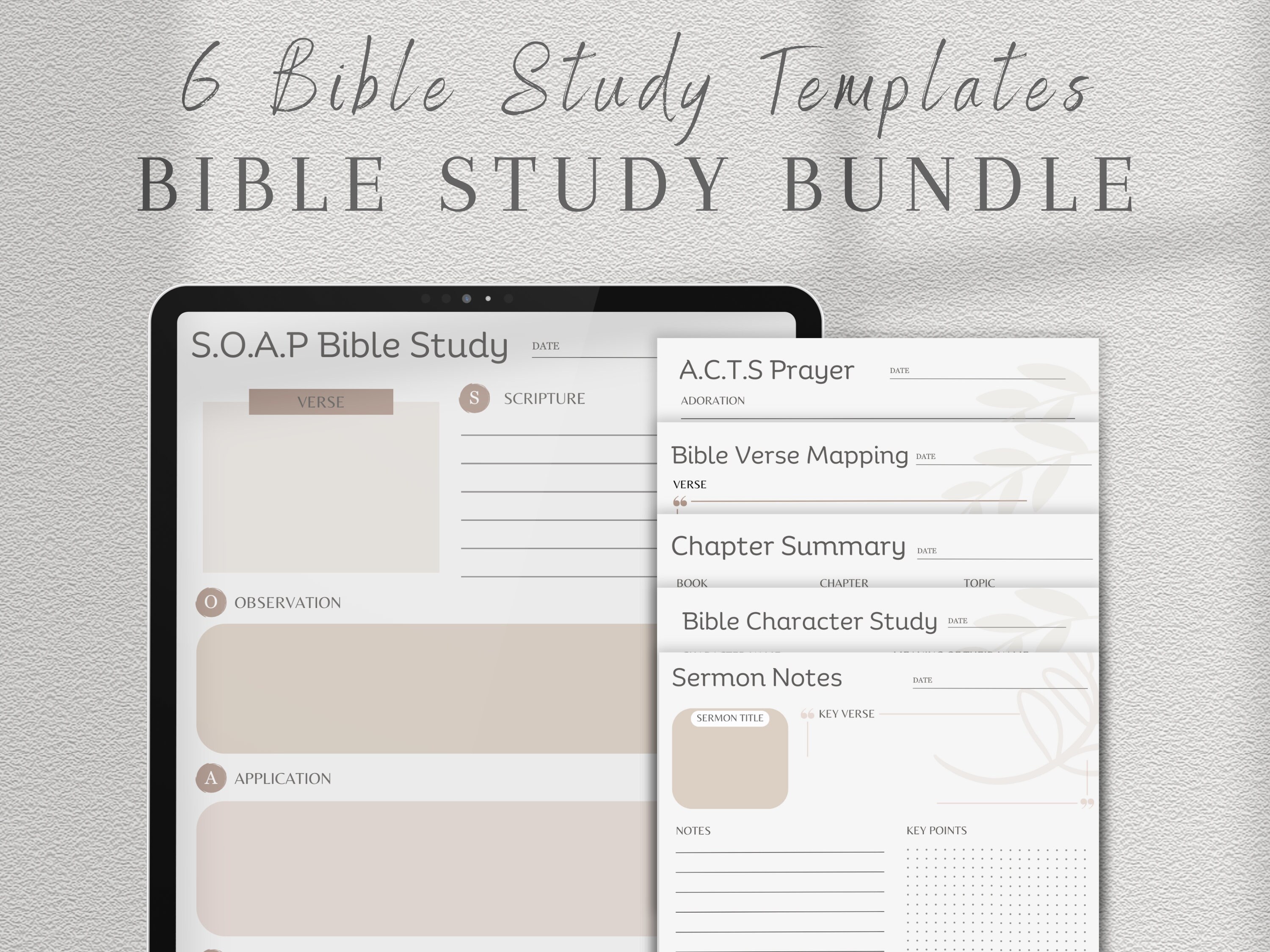 Bible Study Bundle 6 Templates Digital Bible Study Faith - Etsy