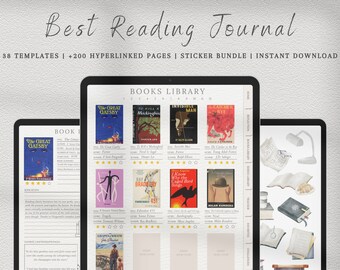 Digital Reading Journal, Book Review and Tracker, Digital Goodnotes ...