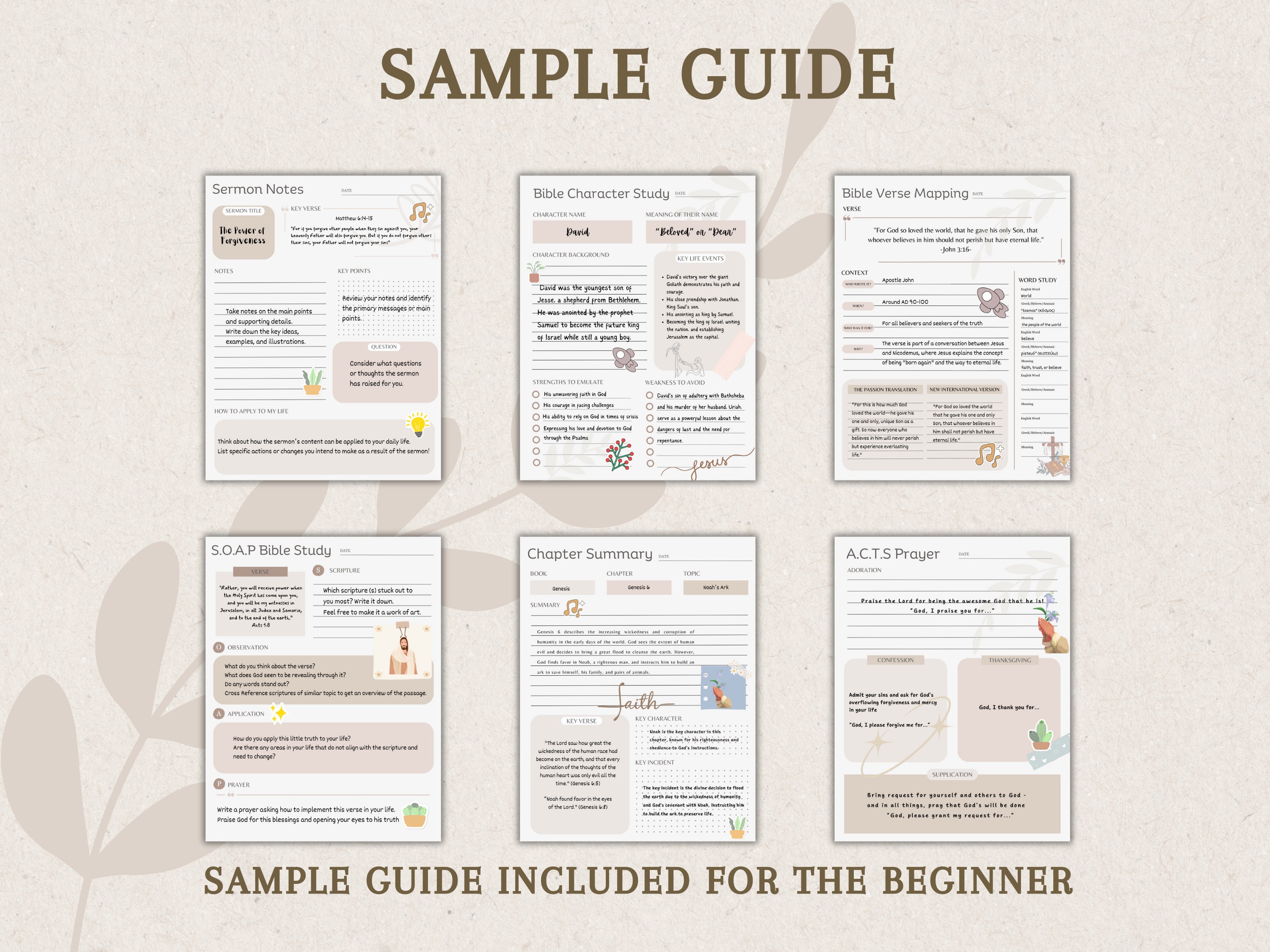 Bible Study Bundle 6 Templates Digital Bible Study Faith - Etsy