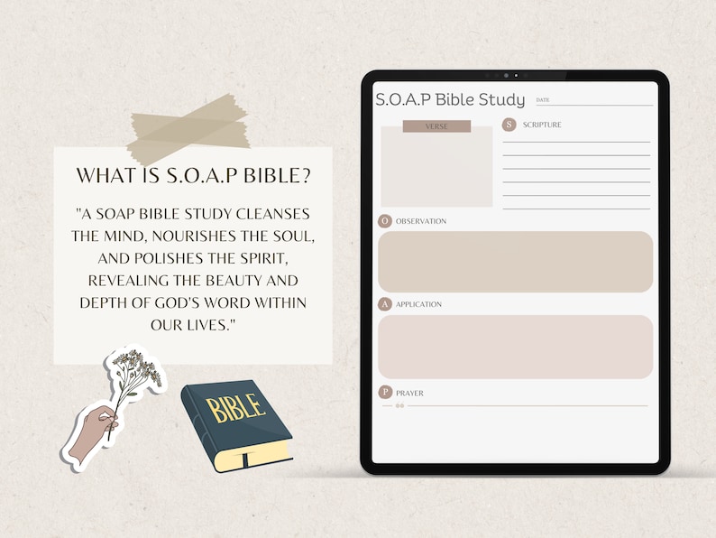 SOAP Bible Study, Printable Bible Study Journal for Beginners, Women ...