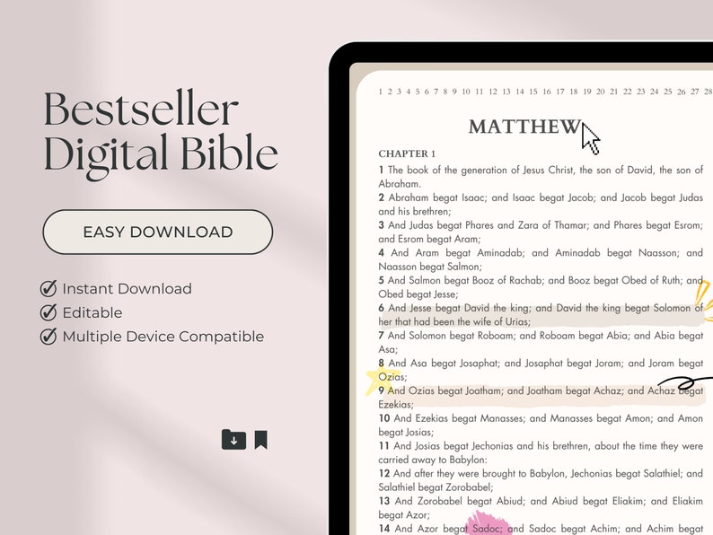 Digital Journaling Bible | KJV Bible | Bible Study for Goodnotes ...