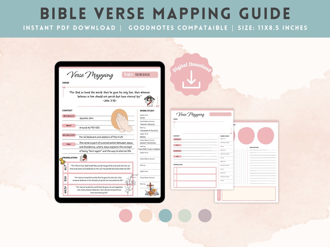 Bible Verse Mapping - Bible Printable Study Guide - Bible Study Bundle ...