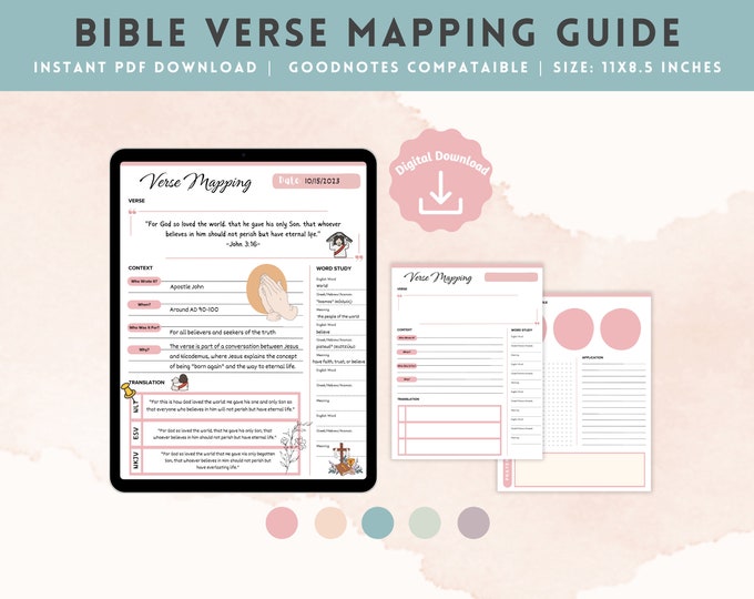 Bible Verse Mapping - Bible Printable Study Guide - Bible Study Bundle ...
