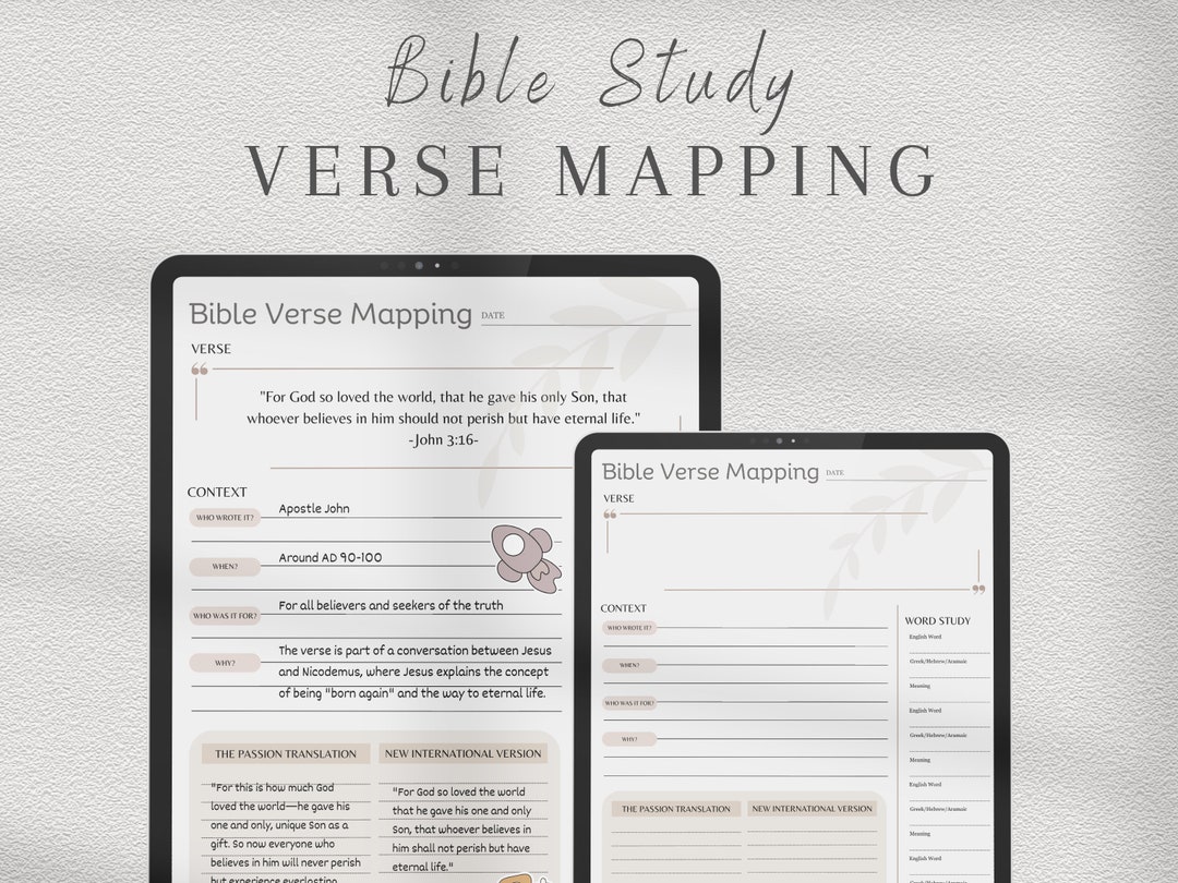 Verse Mapping Bible Study, Minimalist, Aesthetic Bible Study Template ...