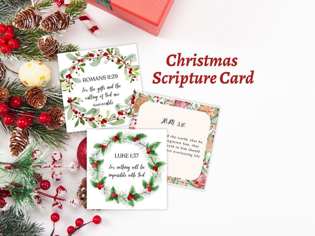 Christmas Bible Verse, Christmas Scripture Cards Printable, Christian ...