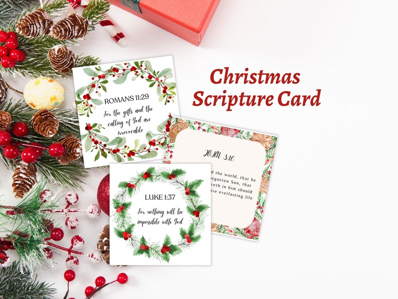Christmas Bible Verse, Christmas Scripture Cards Printable, Christian ...