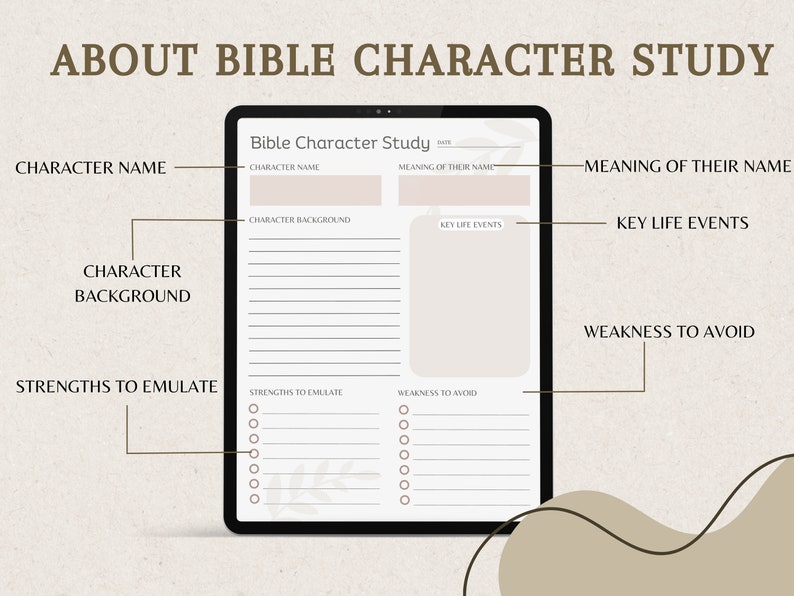 Bible Character Study, Bible Study Printable, Christian Character ...