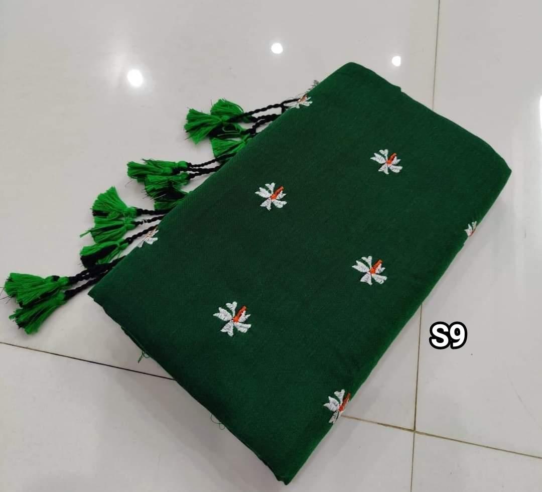 Floral Embroidered Handloom Khadi Cotton Saree: Soft Suti Sari With Blouse Piece - Etsy