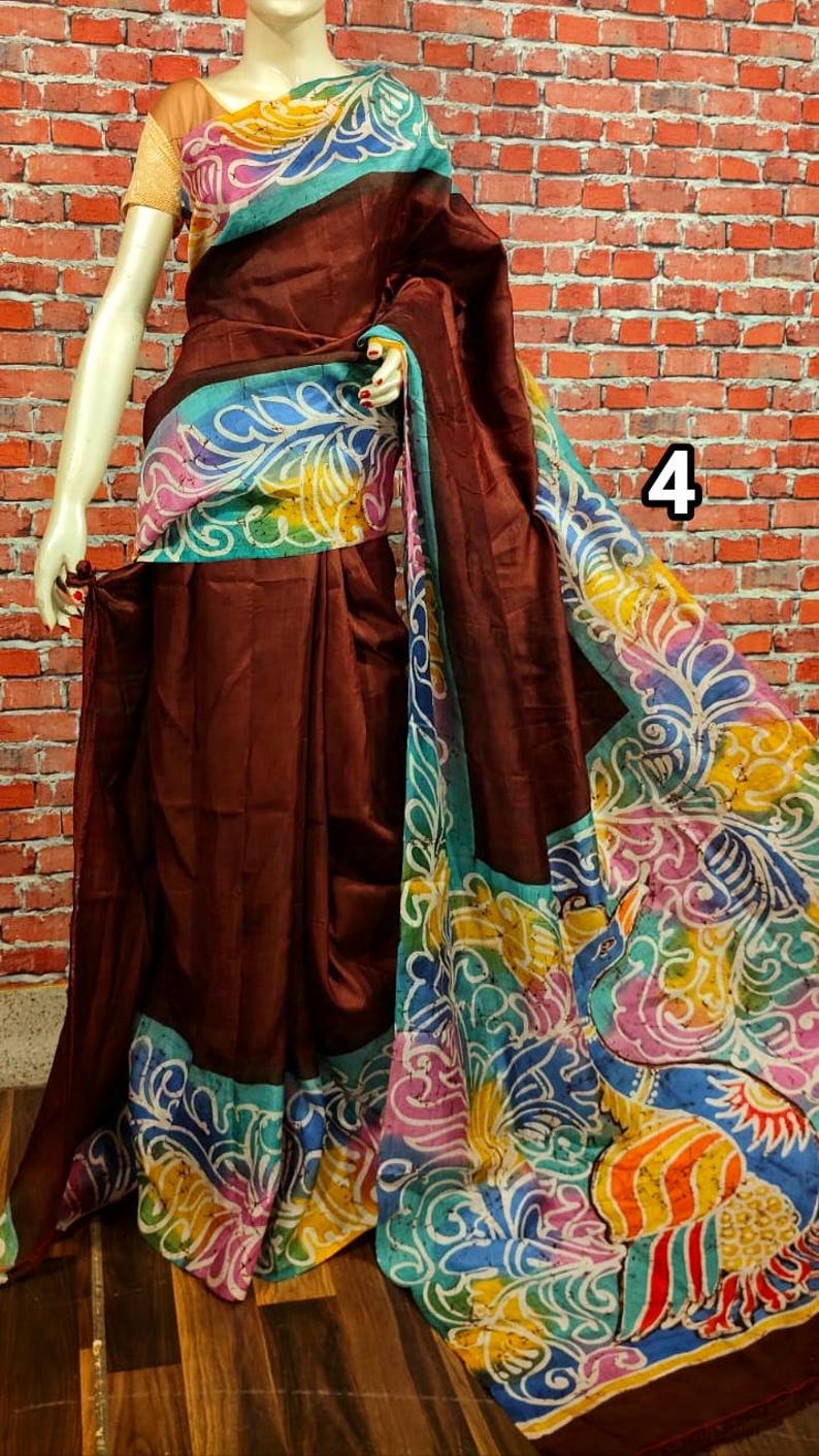 Handcrafted Wax Batik Pure Silk Saree: Soft Mom Chitra Bishnupuri Sari ...