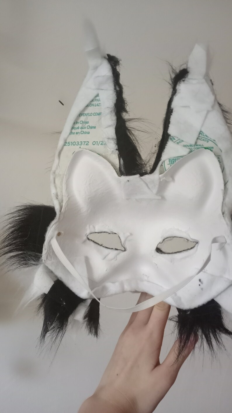 FURRED and Felted FOX MASK. Black and White. Quadrobics, Therian ...