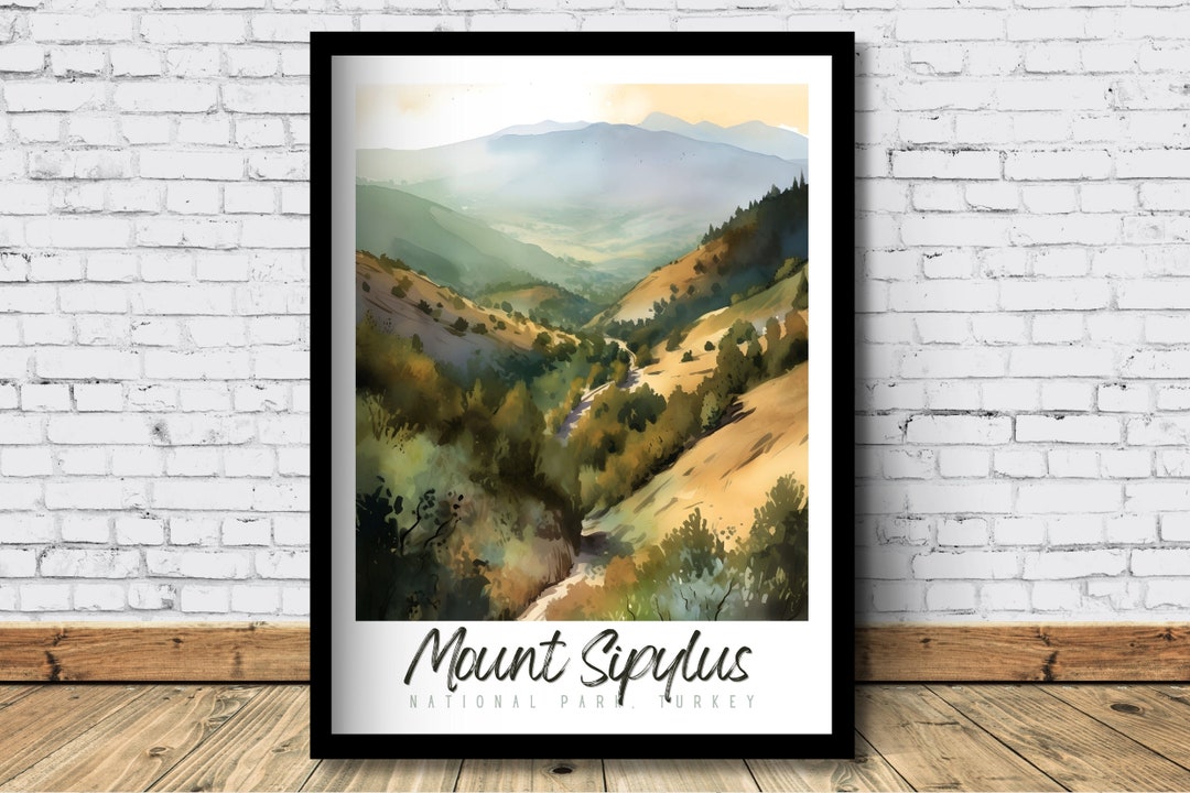 Mount Sipylus National Park Watercolor Travel Poster Mount Sipylus Wall ...