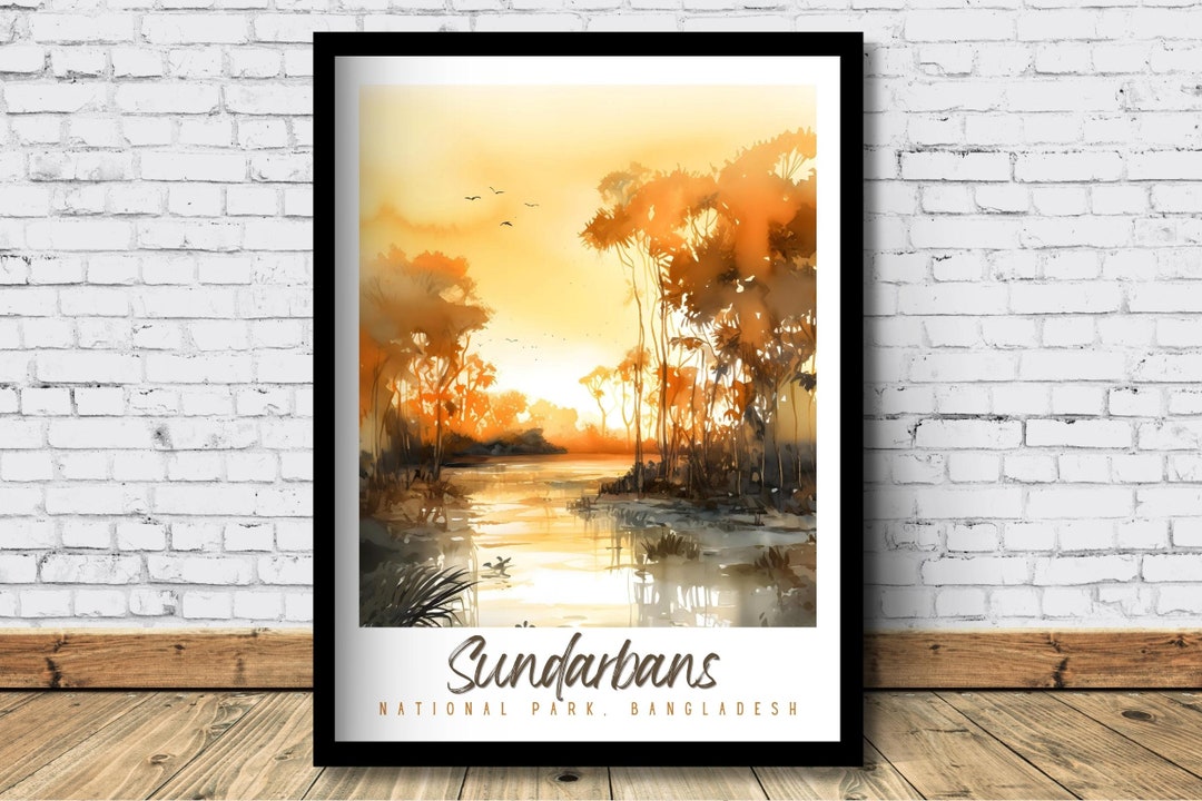 Sundarbans National Park Watercolor Travel Poster Sundarbans - Etsy