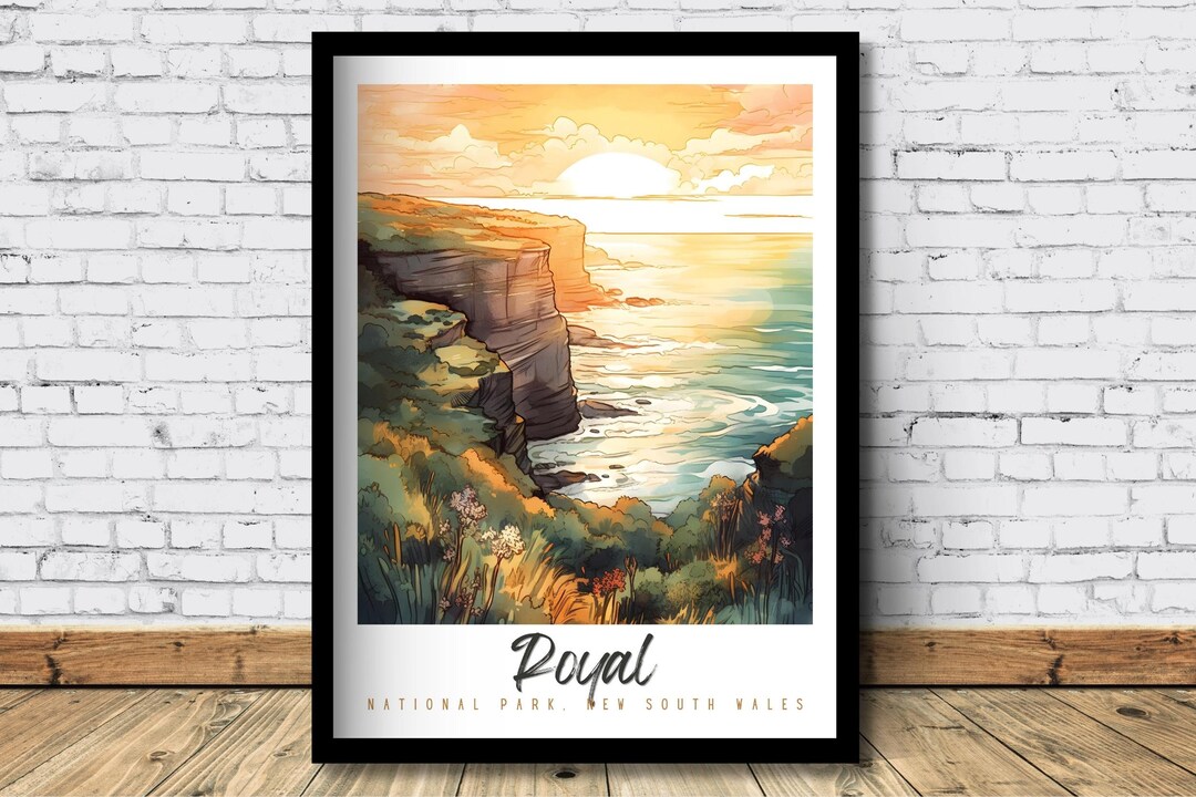 Royal National Park Watercolor Travel Poster Royal Wall Art - Etsy