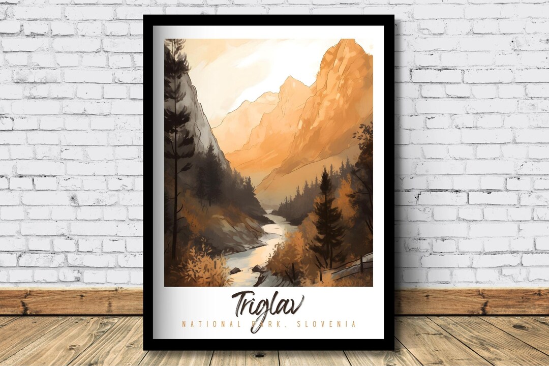 Triglav National Park Watercolor Travel Poster Triglav Wall - Etsy