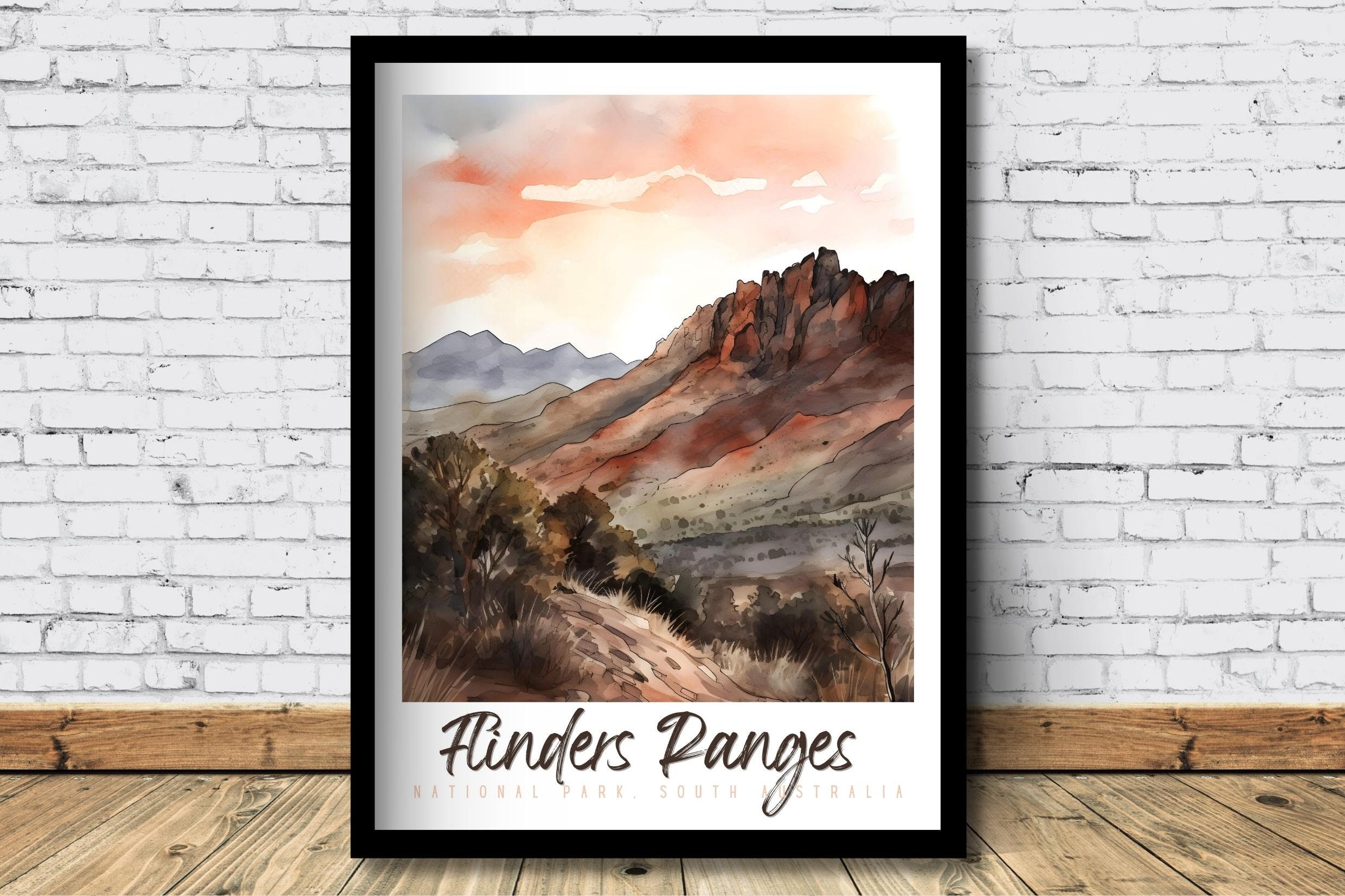 Flinders Ranges National Park Watercolor Travel Poster Flinders Ranges ...