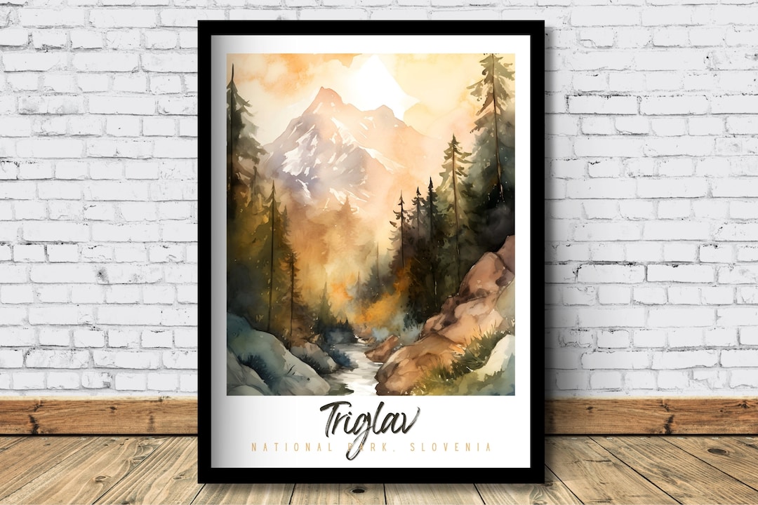 Triglav National Park Watercolor Travel Poster Triglav Wall Art Triglav ...