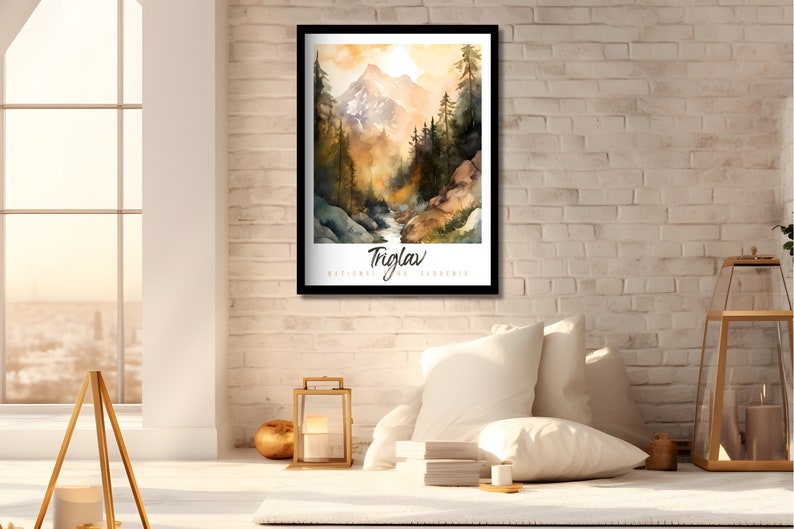 Triglav National Park Watercolor Travel Poster Triglav Wall Art Triglav ...
