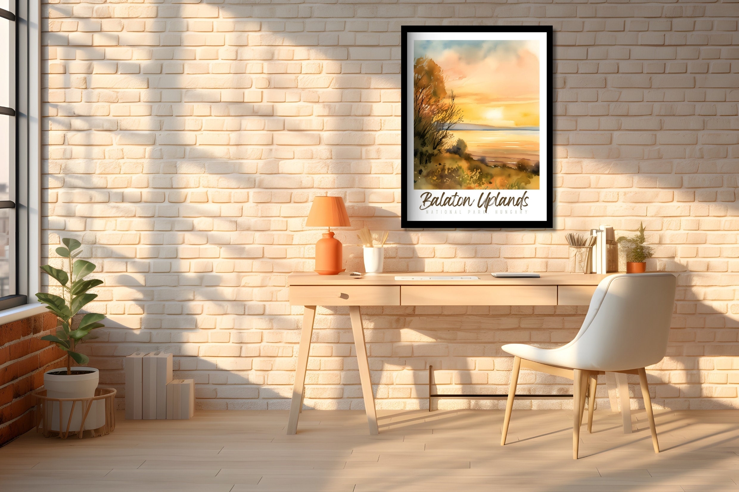 Balaton Uplands National Park Watercolor Travel Poster Balaton Uplands ...