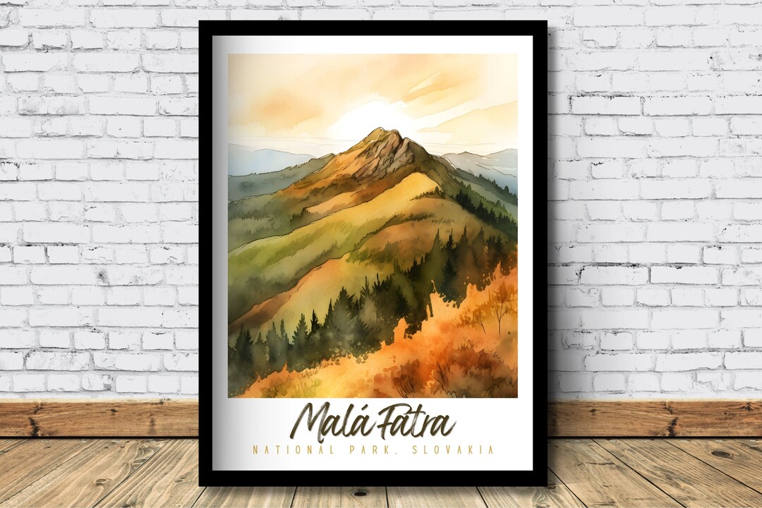Malá Fatra National Park Watercolor Travel Poster Malá Fatra Wall Art ...