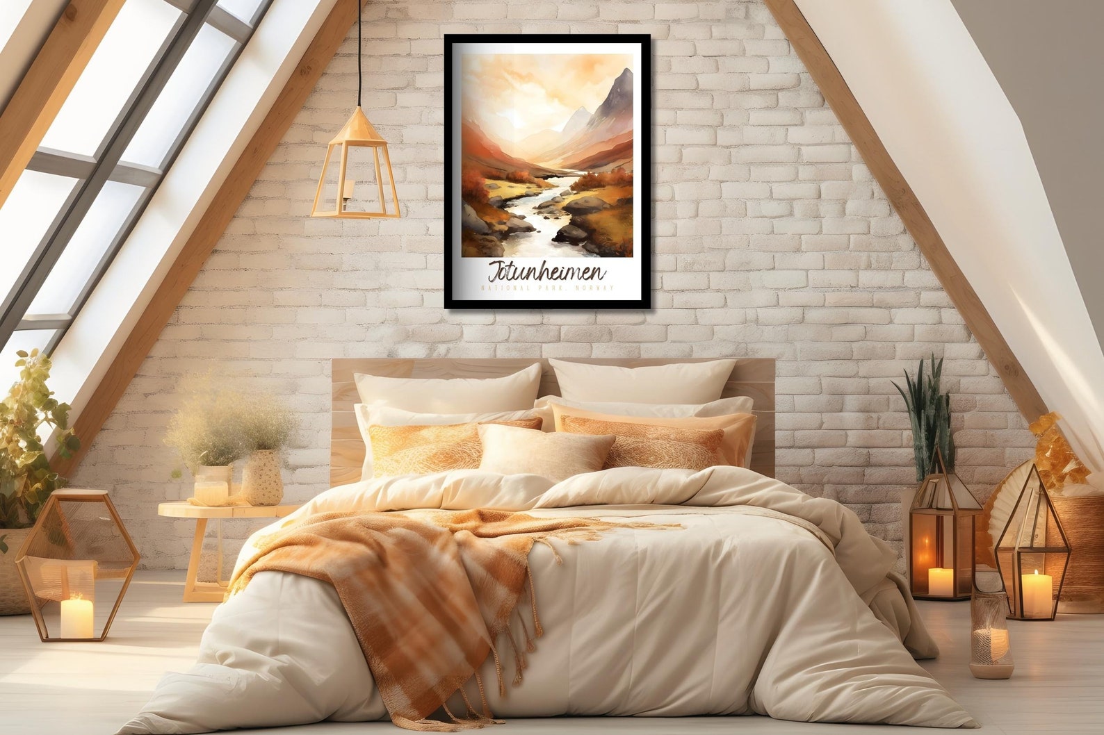 Jotunheimen National Park Watercolor Travel Poster Jotunheimen - Etsy