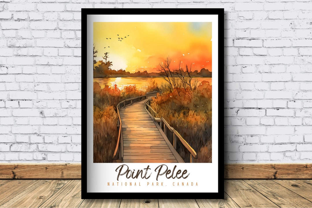 Point Pelee National Park Watercolor Travel Poster Point Pelee Wall Art ...