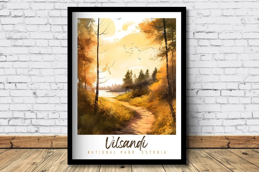 Vilsandi National Park Watercolor Travel Poster Vilsandi Wall Art ...