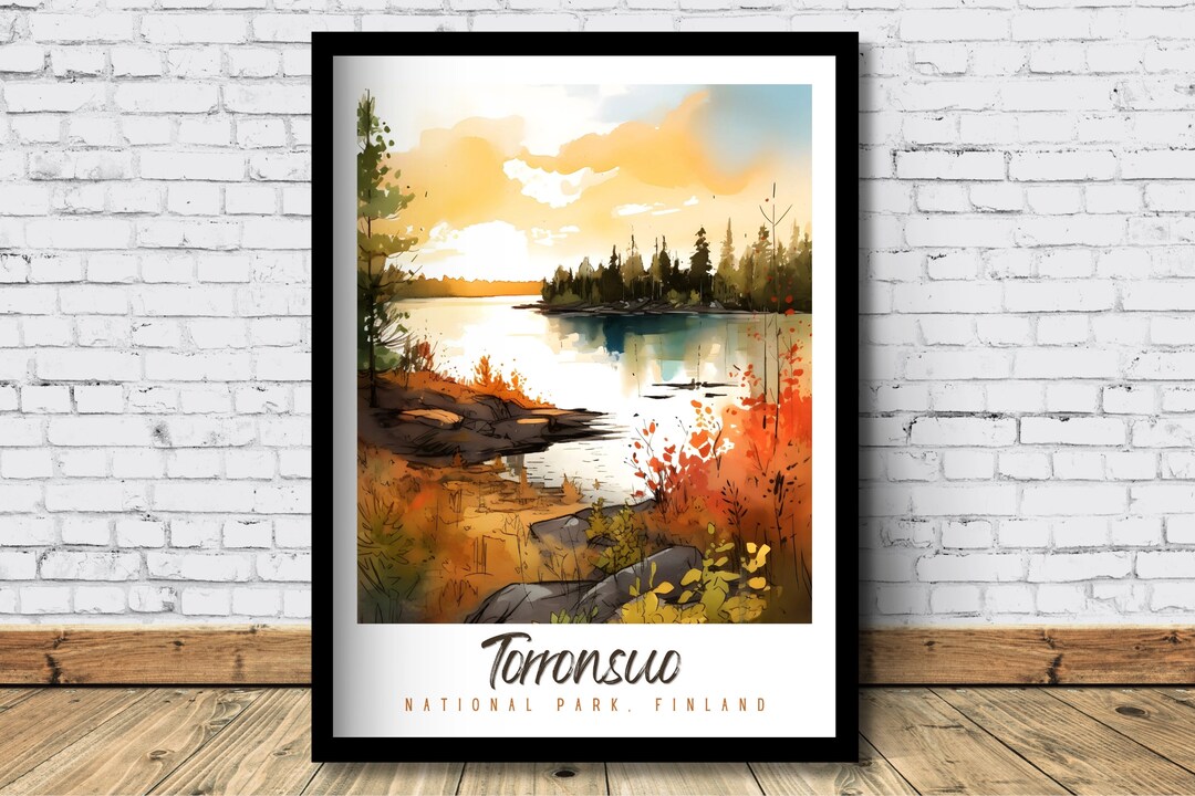 Torronsuo National Park Watercolor Travel Poster Torronsuo Wall Art ...