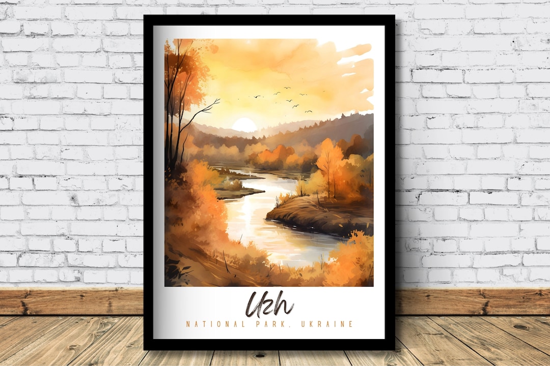 Uzh National Park Watercolor Travel Poster Uzh Wall Art Uzh Watercolor ...