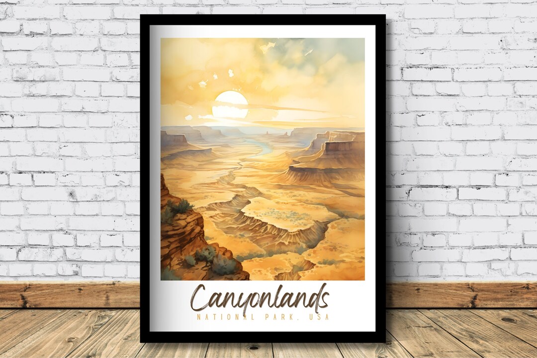 Canyonlands National Park Watercolor Travel Poster Canyonlands Wall Art ...