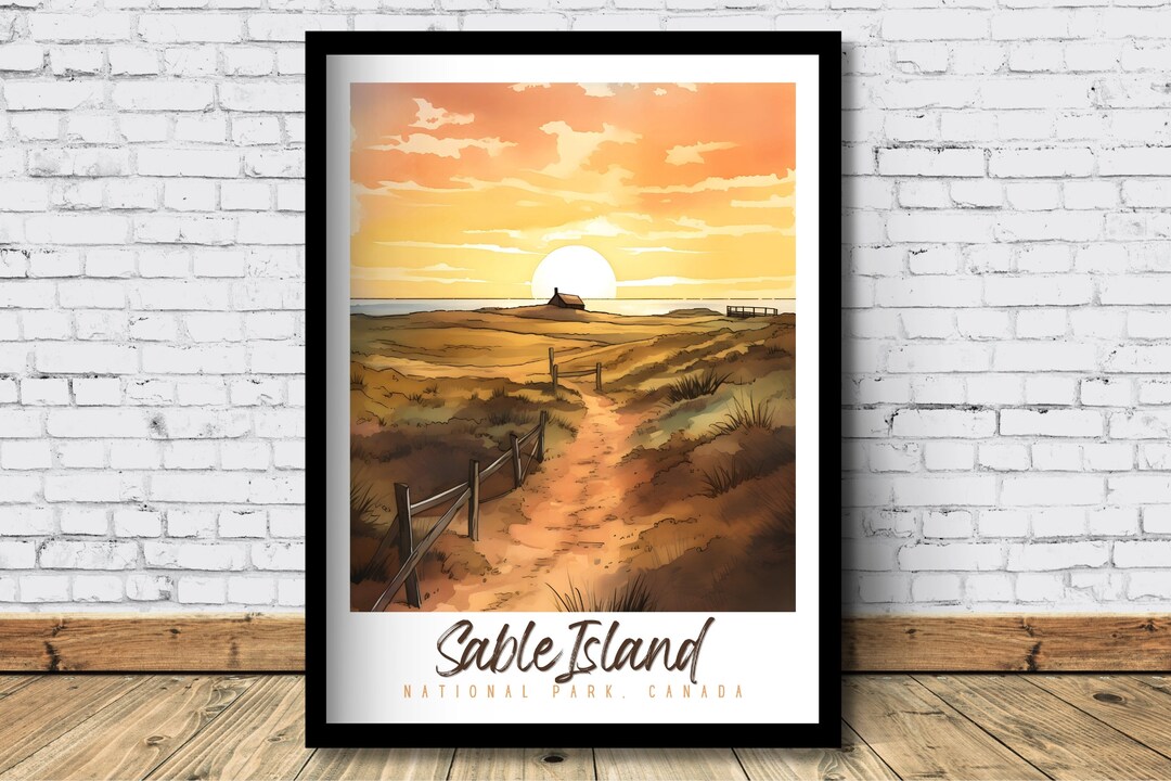 Sable Island National Park Watercolor Travel Poster Sable Island Wall ...