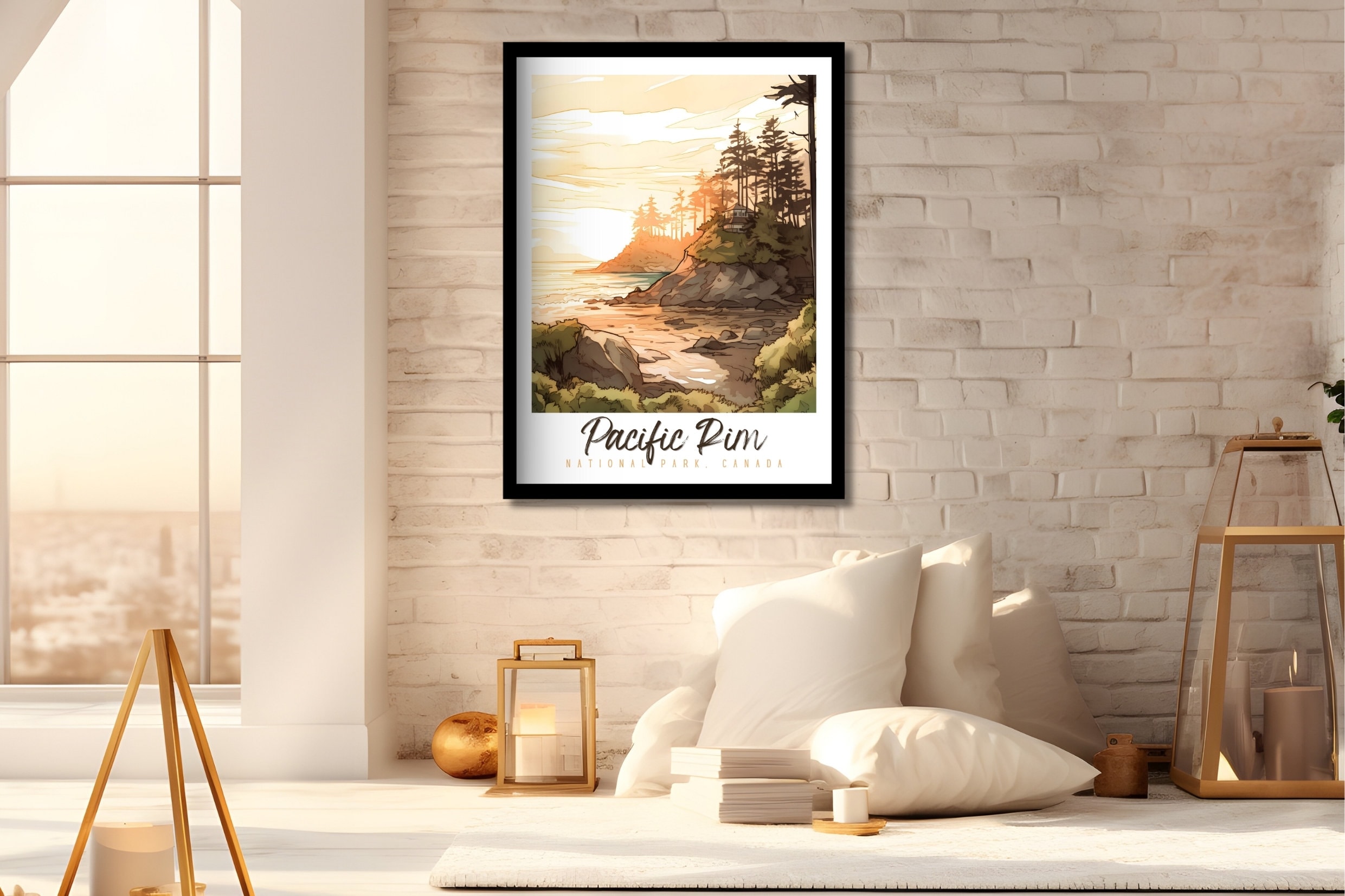 Pacific Rim National Park Watercolor Travel Poster Pacific Rim Wall Art ...