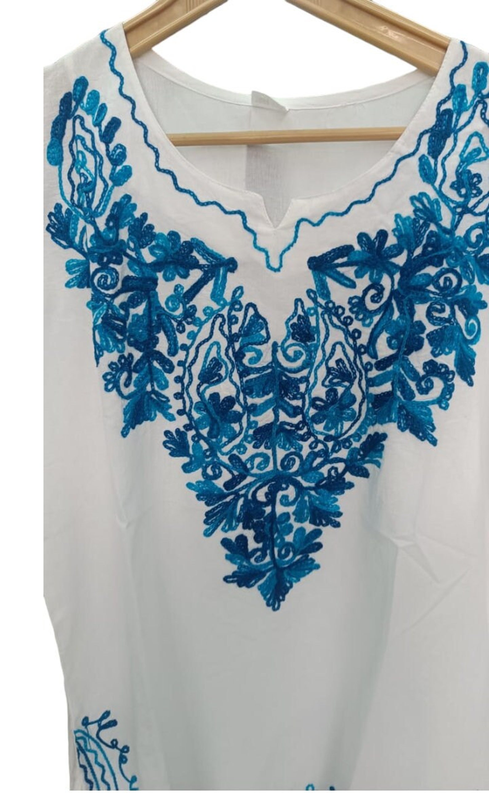 Lucknowi Chikankari Kashmiri Design Short Kurti Soft Fabric Indian ...