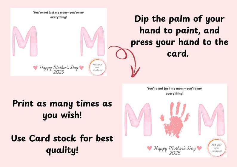 Mother’s Day Handprint Craft – “you Are My Everything” Printable ...