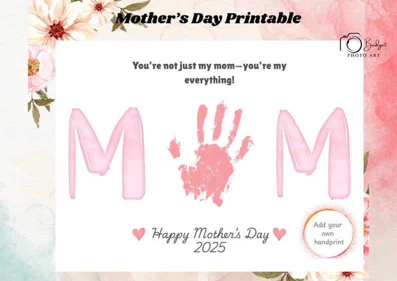 Mother's Day Handprint Craft: "you Are My Everything" Keepsake (digital ...