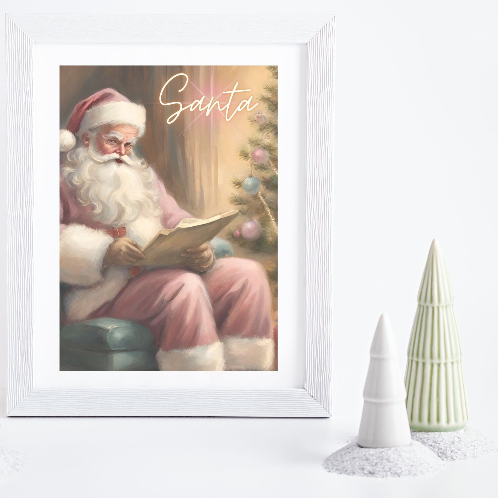 Santa Naughty Nice List Pastel Xmas Print Holiday Printable Holiday ...