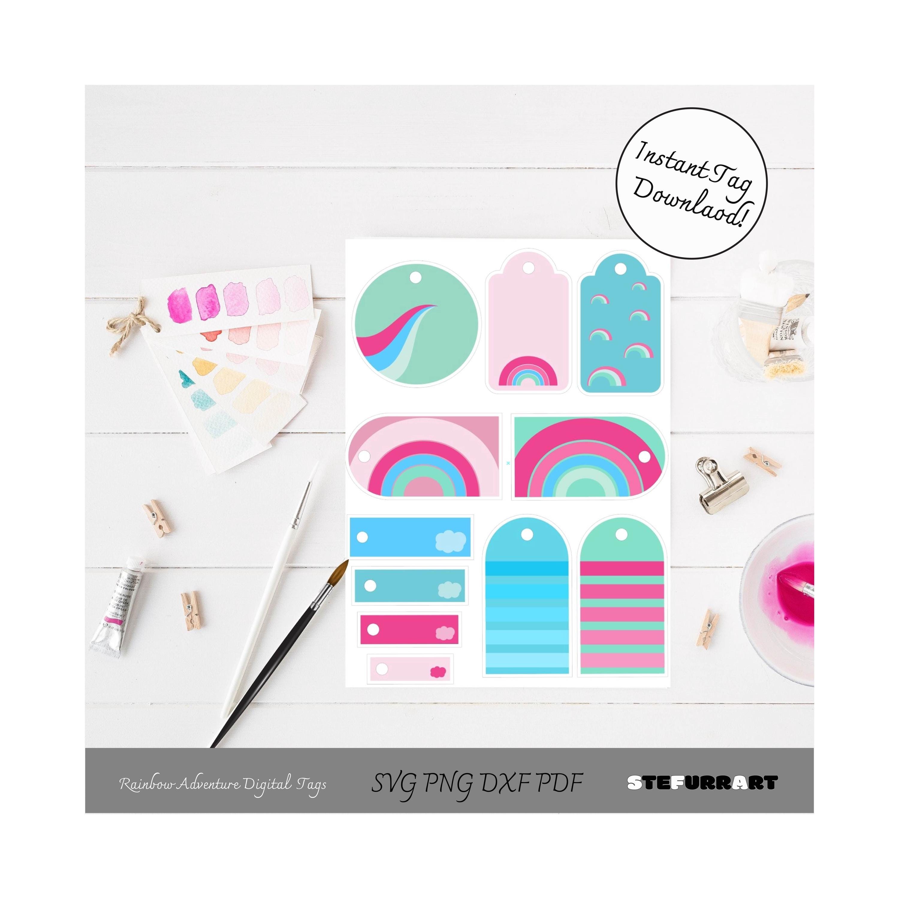 Rainbow, Gift Tags, SVG, PNG, DXF, Tag, Tags, Svg Files for Cricut ...