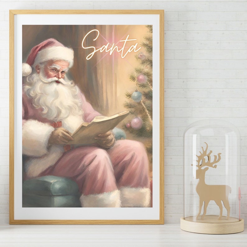 Santa Naughty Nice List Pastel Xmas Print Holiday Printable Holiday ...