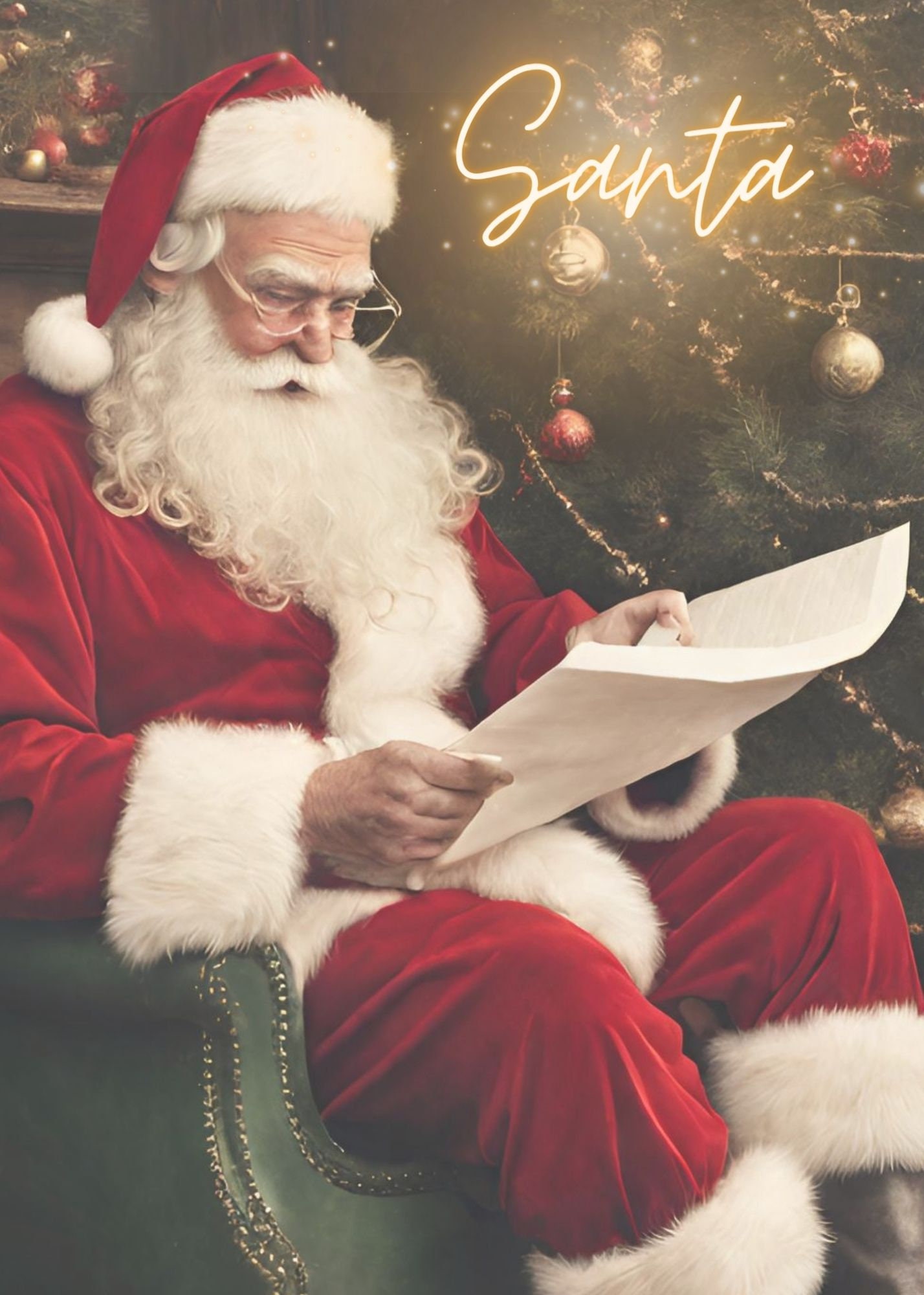 Santa With His Christmas List Santa Naughty Nice List - Etsy