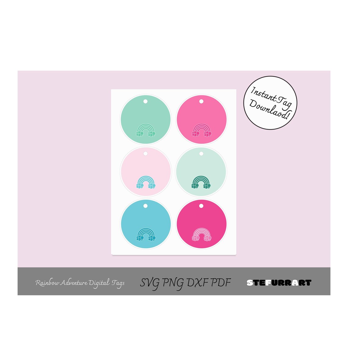 Rainbow, Gift Tags, SVG, PNG, DXF, Tag, Tags, Svg Files for Cricut ...