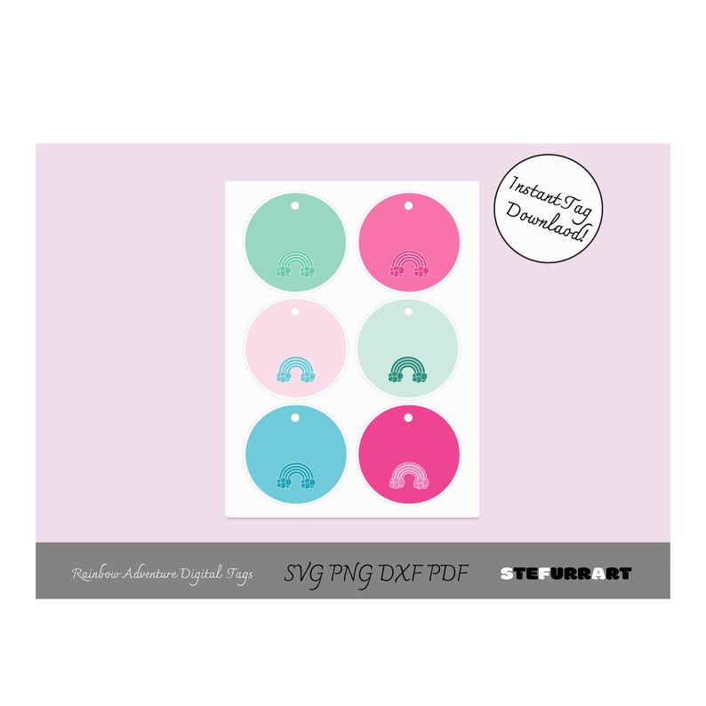 Rainbow, Gift Tags, SVG, PNG, DXF, Tag, Tags, Svg Files for Cricut ...