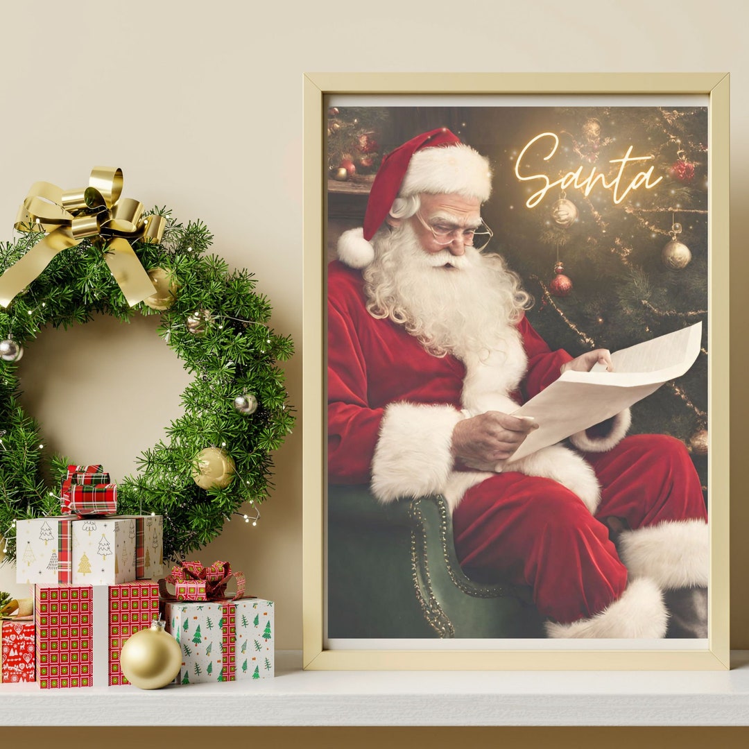 Santa With His Christmas List Santa Naughty Nice List - Etsy